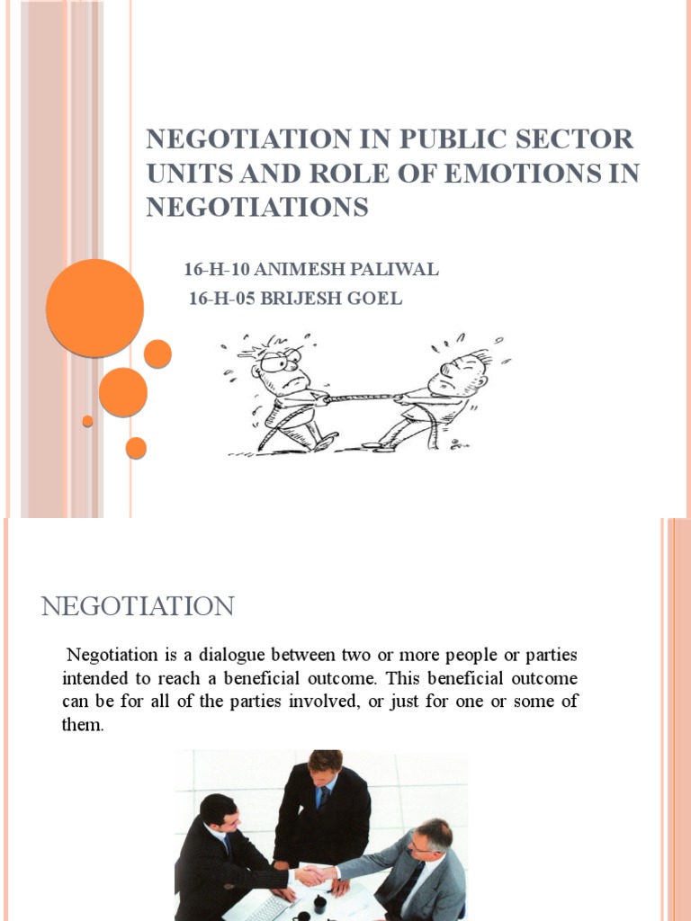 Negotiation in PSU and Role of Emotions in Negotiations | PDF ...
