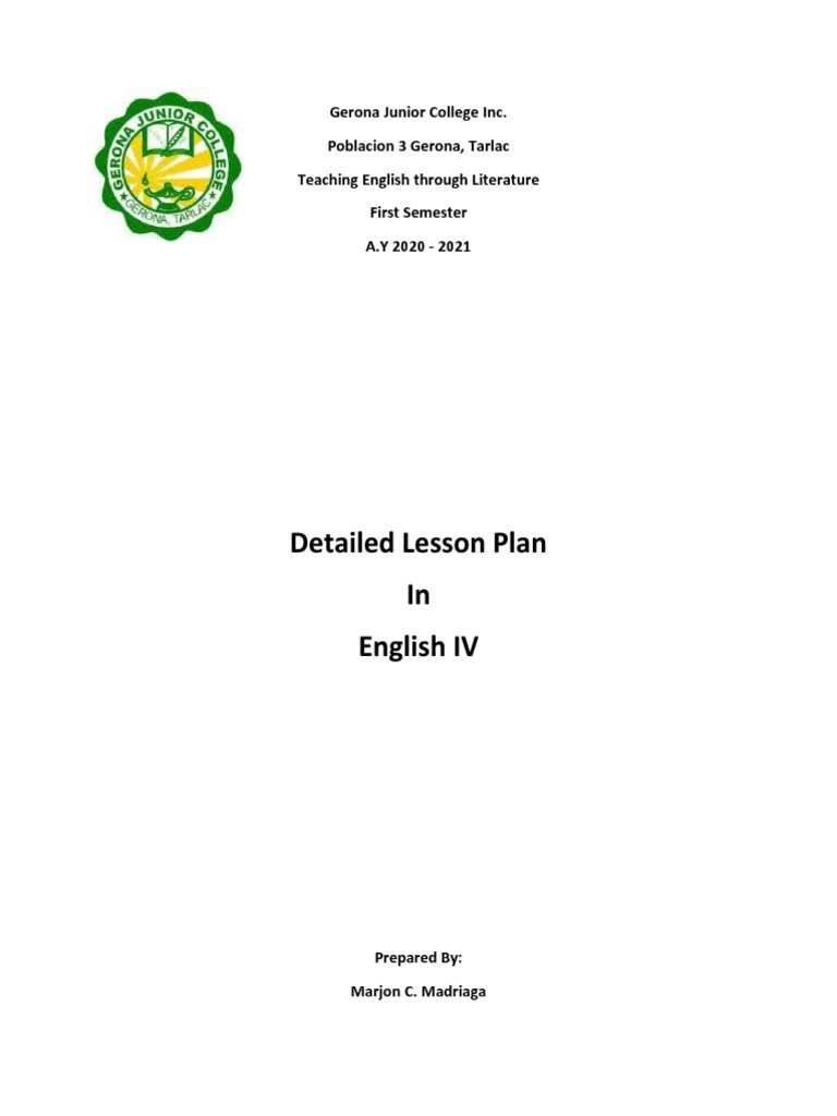 A Detailed Lesson Plan in English | PDF | Teaching | Behavior Modification