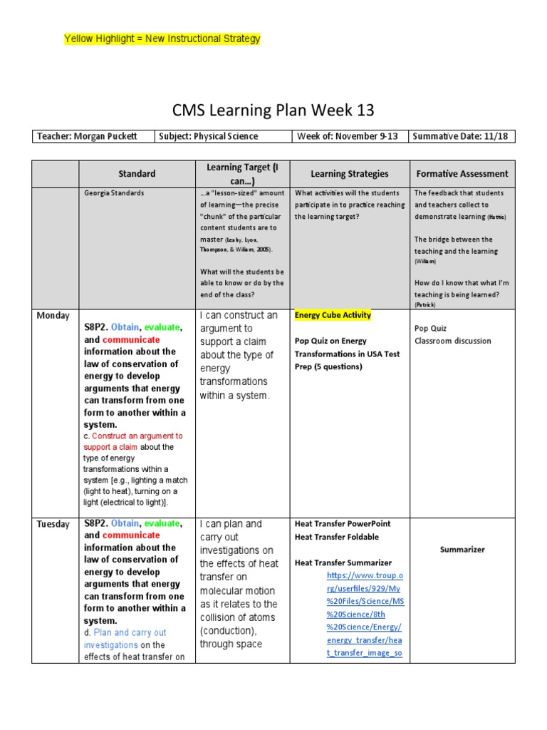 Week 13 Physical Science Learning Plan | PDF | Thermal Conduction ...