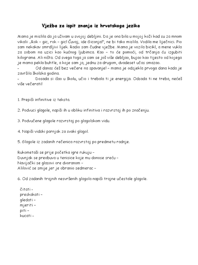 Vjezba Za 6 Razred | PDF