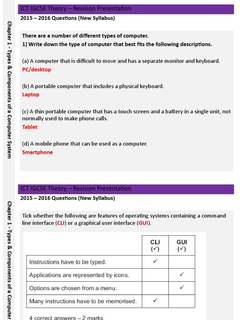 Chapter 1 - Types & Components of A Computer System | PDF | Personal ...