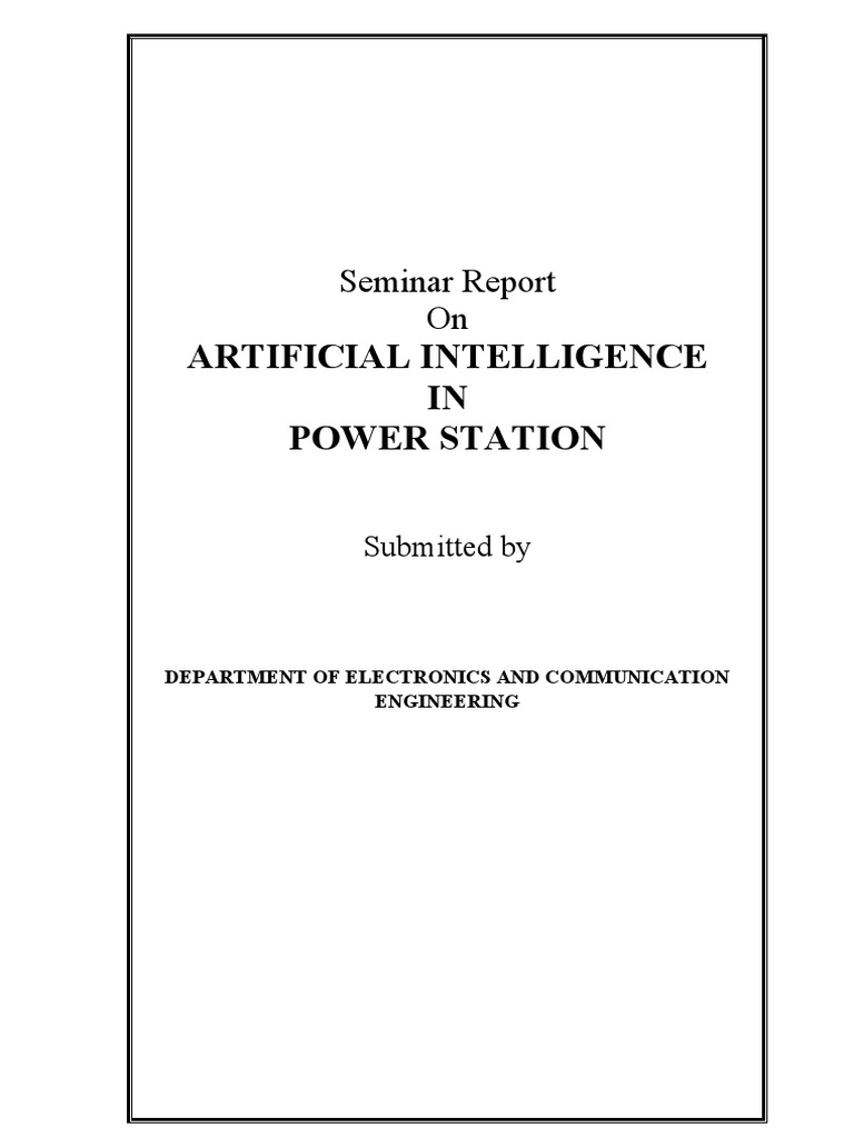 Artificial Intelligence IN Power Station: Seminar Report On | PDF ...
