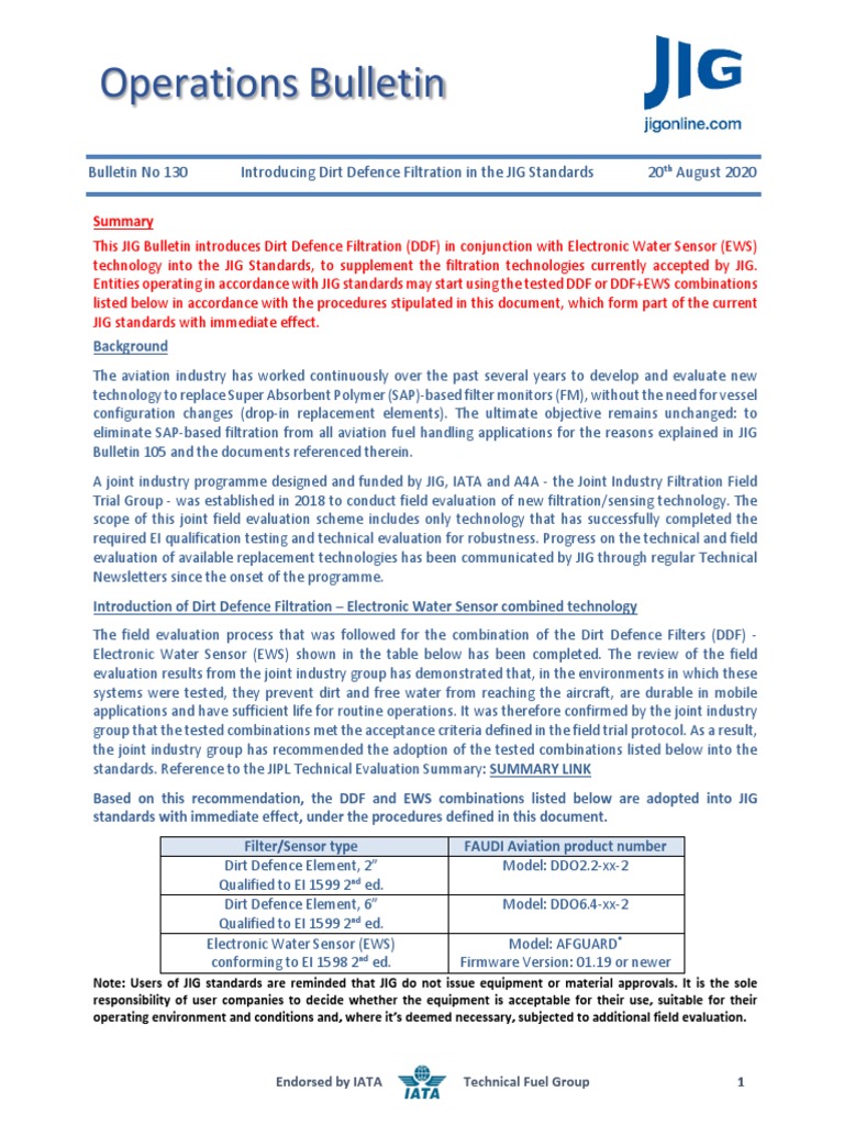 Bulletin 130 DDF and EWS in JIG 1 | PDF | Tort | Filtration