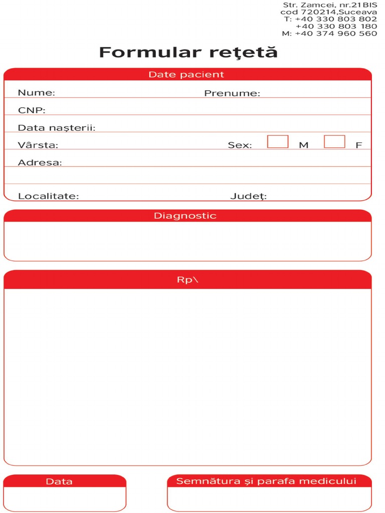 Formular Reteta 1 1 PDF | PDF