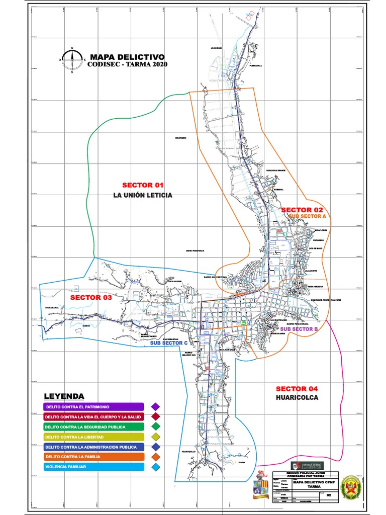 Mapa Delictivo de Tarma 2020 3 Sub Sectores PDF | PDF