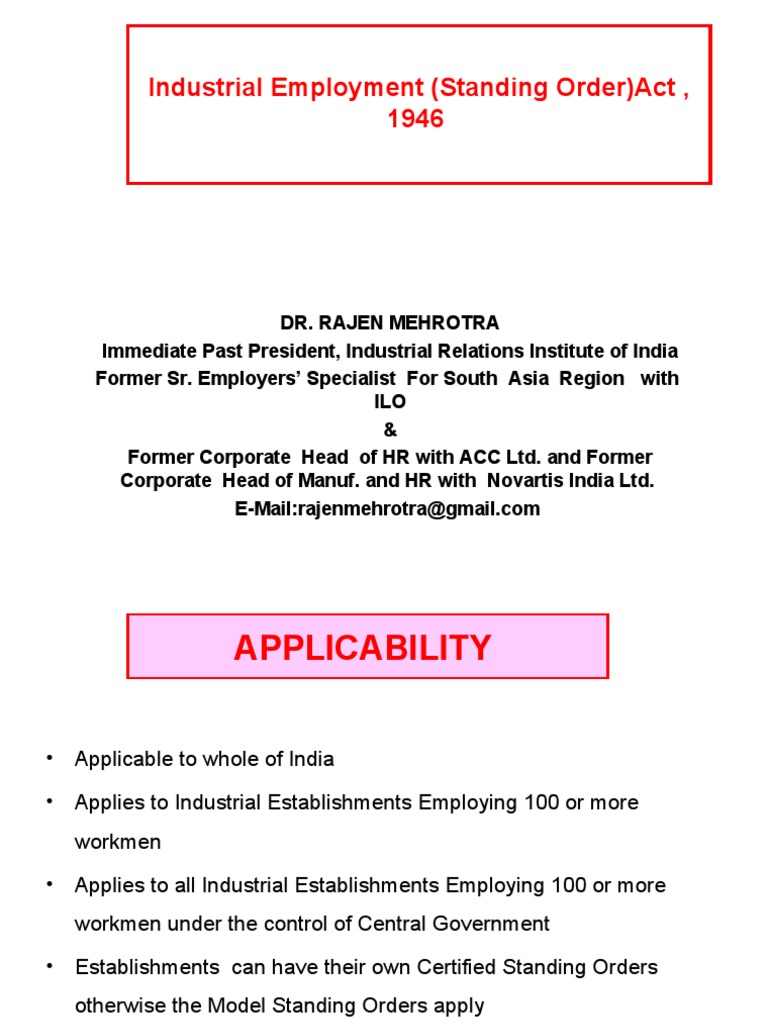 Standing Order Act | PDF | Applied Ethics | Employment