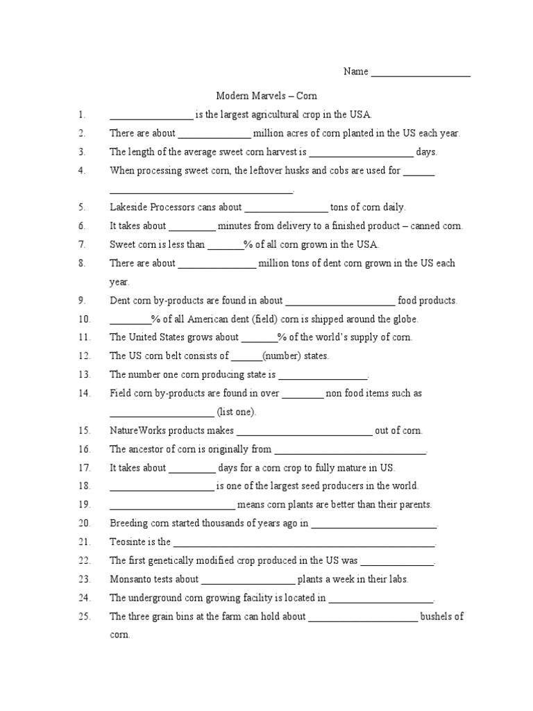 Modern Marvels - Corn | PDF | Maize | Ethanol Fuel