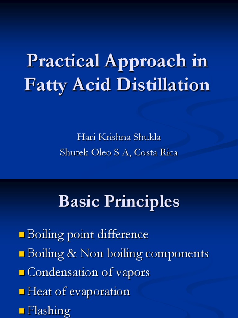 Practical Approach in Fatty Acid Distillation | PDF | Distillation ...