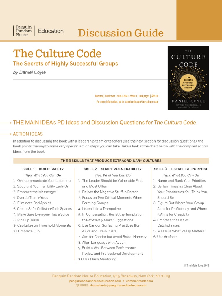 The Culture Code: Discussion Guide | PDF | Mentorship | Leadership