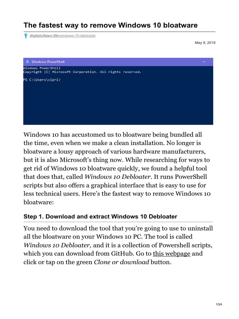 The Fastest Way To Remove Windows 10 Bloatware | PDF | Windows 10 | Msn