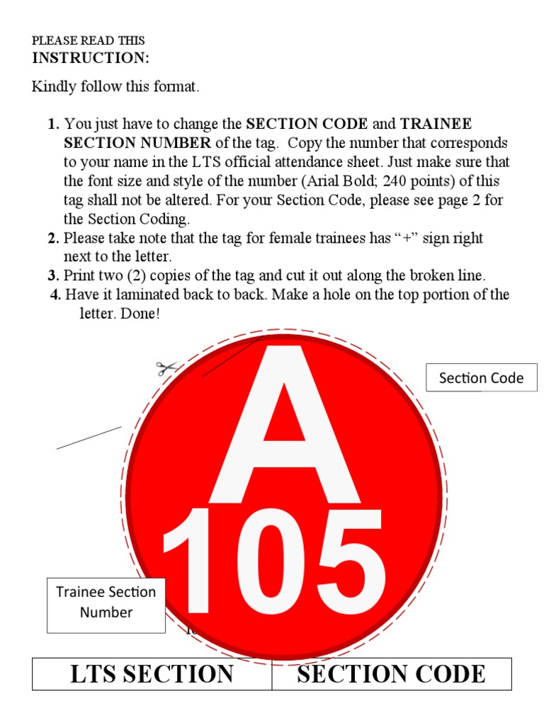 LTS Trainee Tag Instructions | PDF