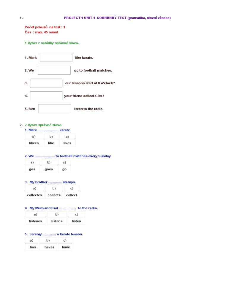 Project 1 Test U4 | PDF