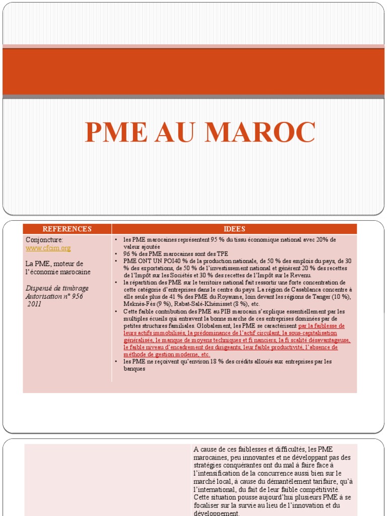 Pme Au Maroc | PDF | Petite ou moyenne entreprise | Maroc