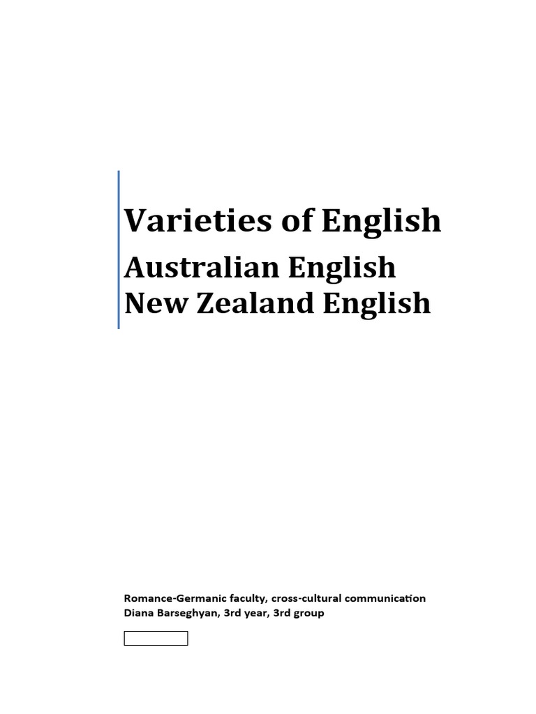 Australian and New Zealand English Variants | PDF | English Language ...