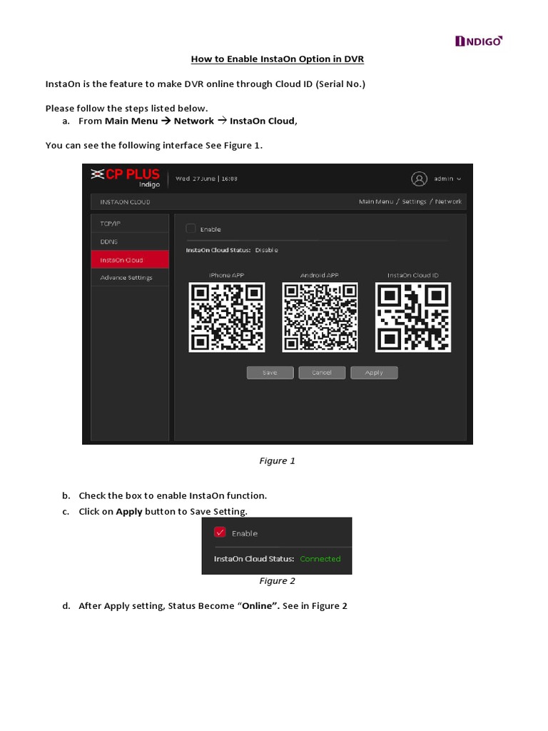 How To Enable Instaon Option in DVR | PDF | Computers