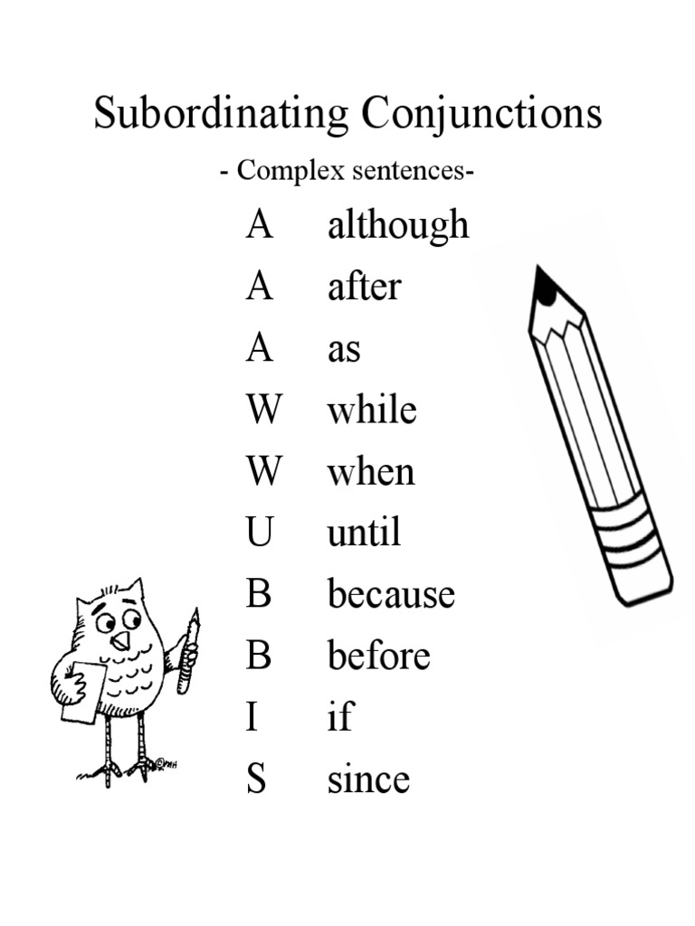 Subordinating Conjunctions List | PDF