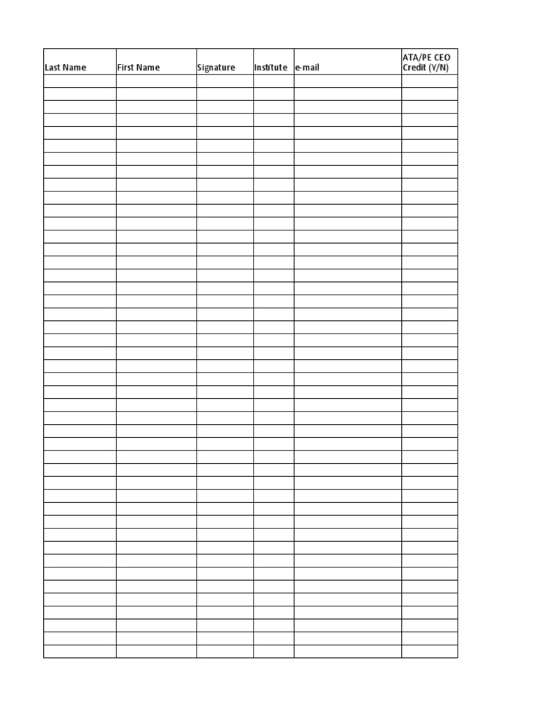 Sign in Sheet Extra | PDF