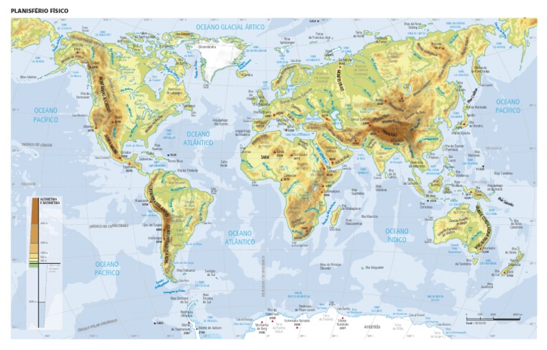 Planisfério Físico | PDF | Formas de relevo costeiras e oceânicas ...
