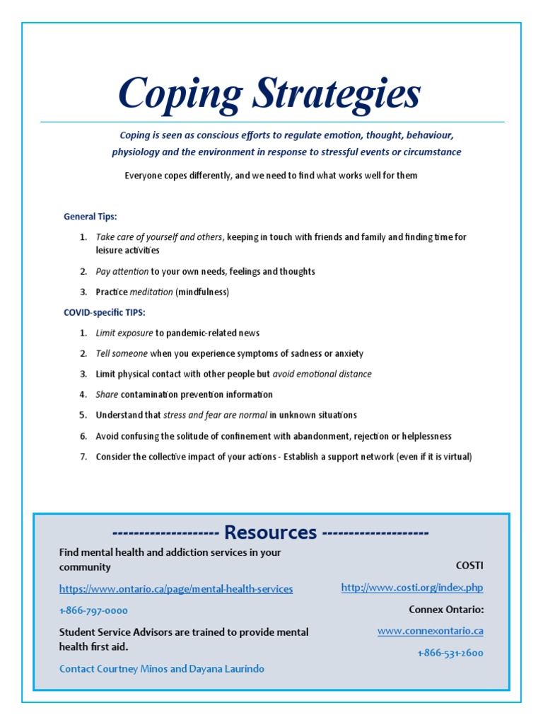 Coping Strategies: - Resources | PDF