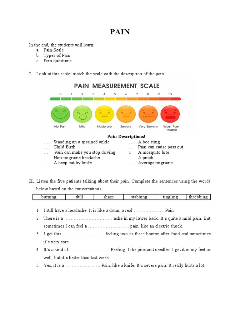 Understanding Pain: A Guide to Pain Scales, Types, and Assessment | PDF