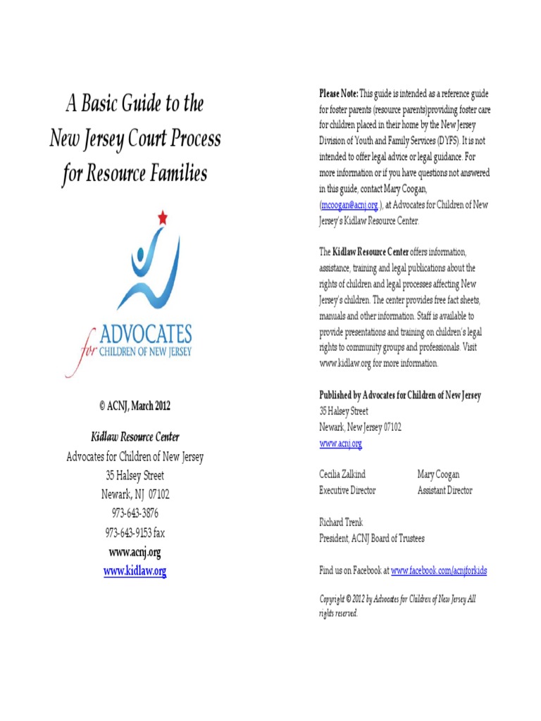 A Basic Guide To The New Jersey Court Process For Resource Families ...
