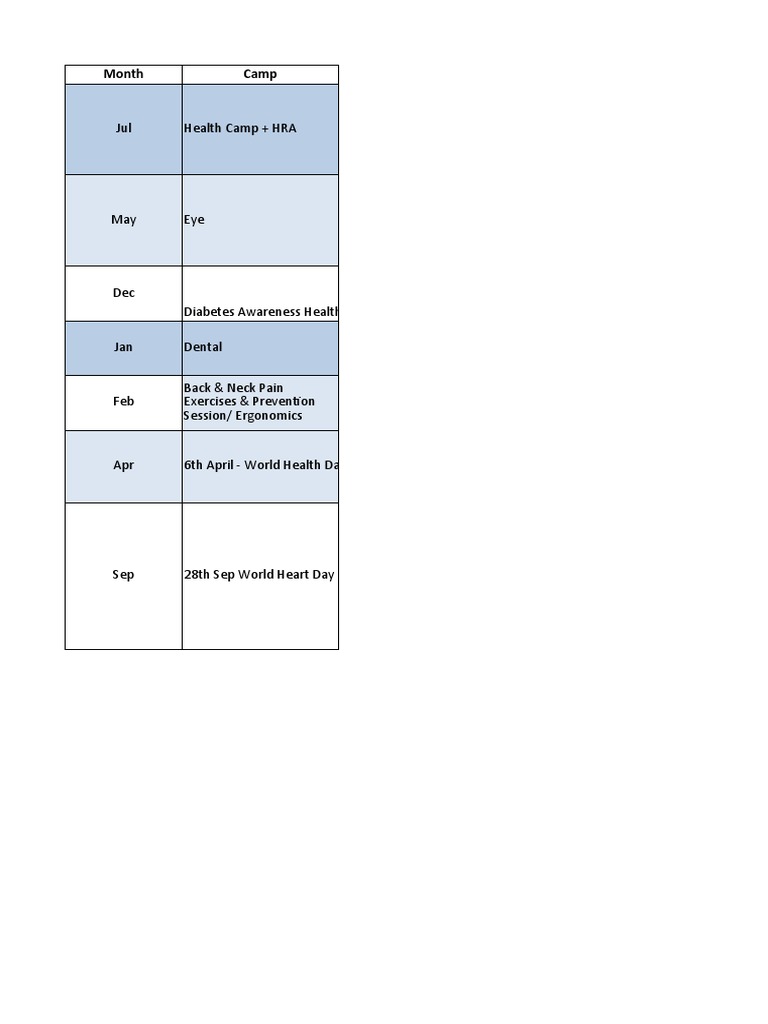 Wellness Calendar | PDF | Cardiology | Health Care