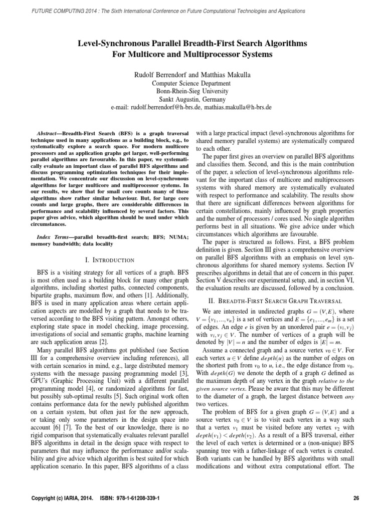 Level Synchronous Bfs Pdf Parallel Computing Vertex Graph Theory 