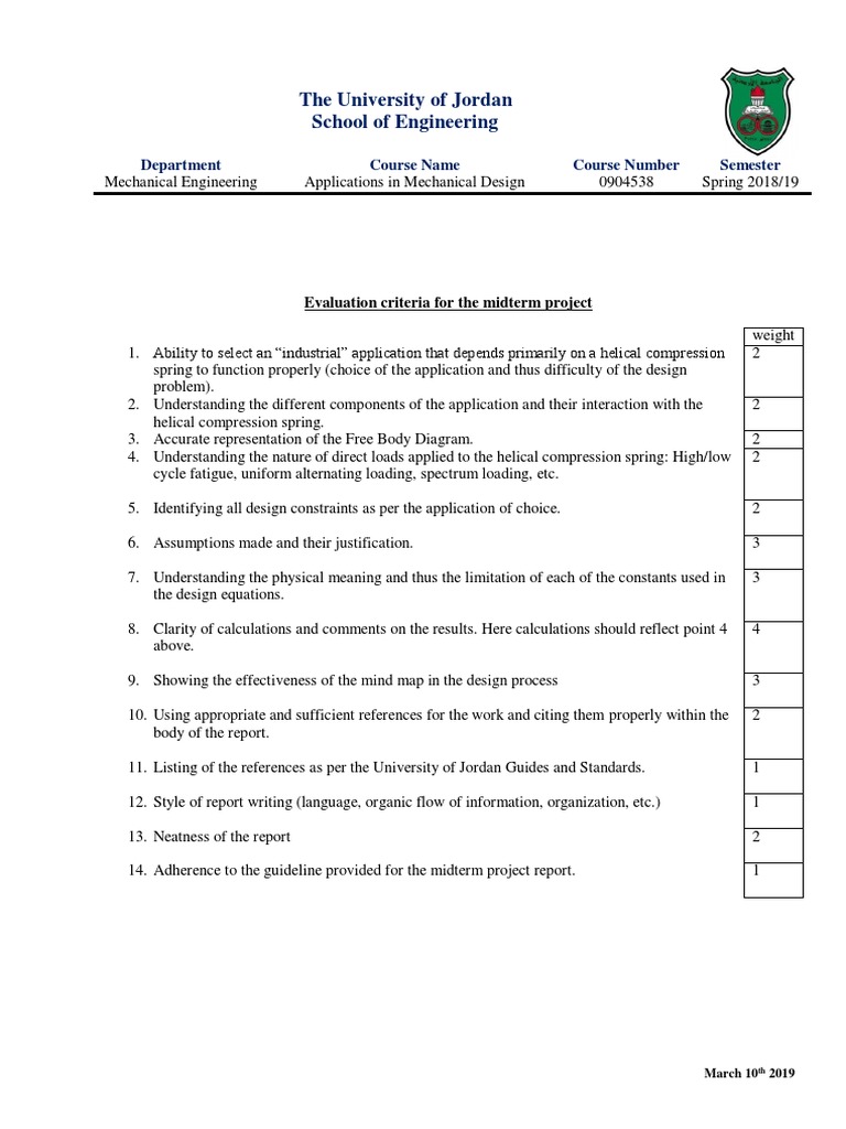 Midterm-Evaluation Sheet | PDF