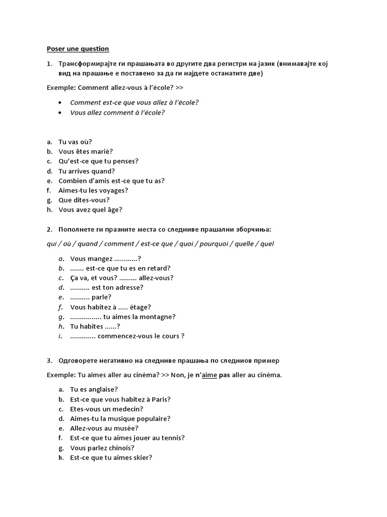 Exercices - Interrogation | PDF