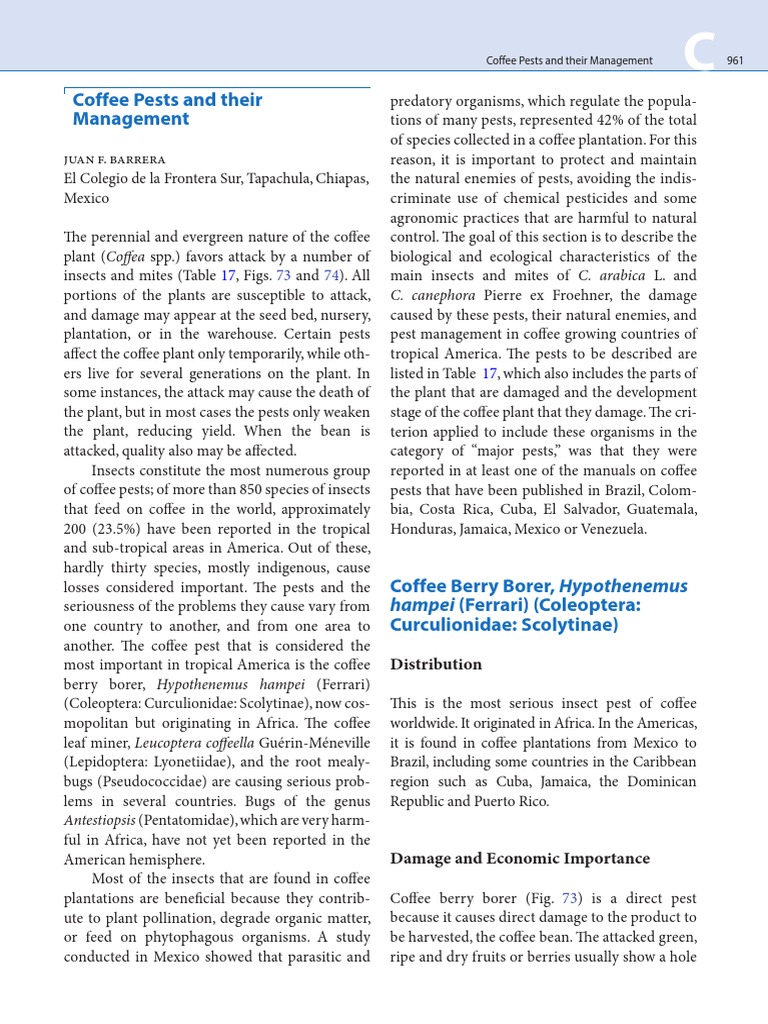 Coffee Pests and Their Management | PDF | Pupa | Coffee