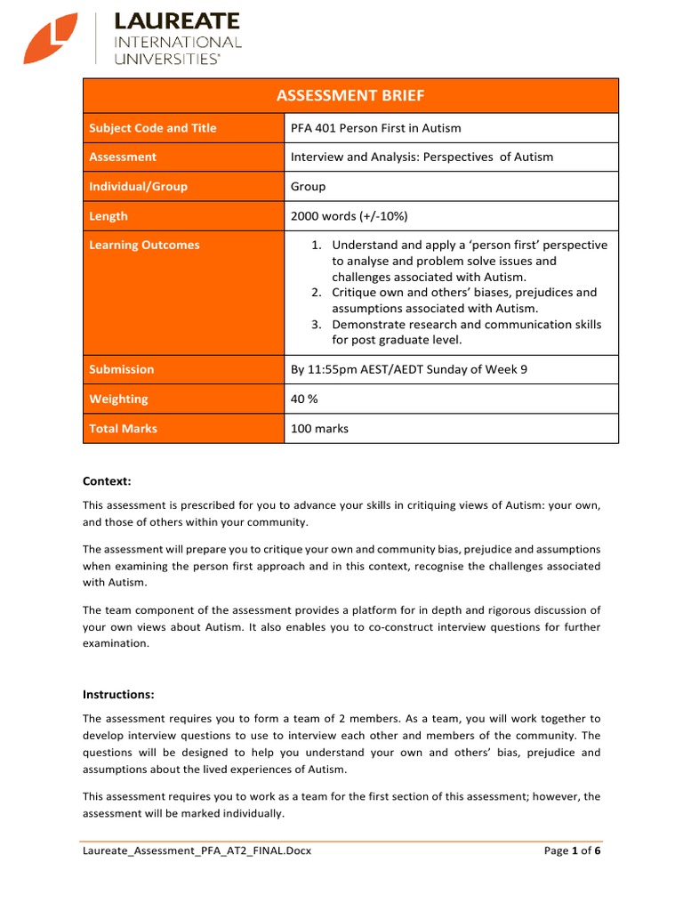 Assessment Brief: Subject Code and Title Assessment Individual/Group ...