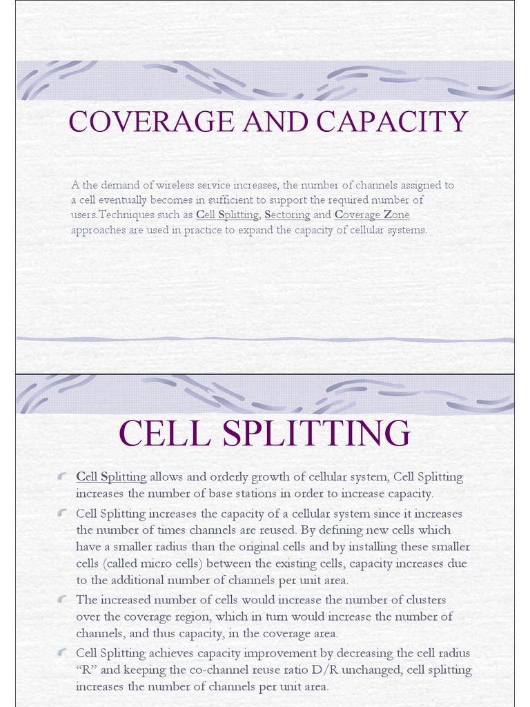 Capacity Increase Techniques Only | PDF | Cellular Network | Radio