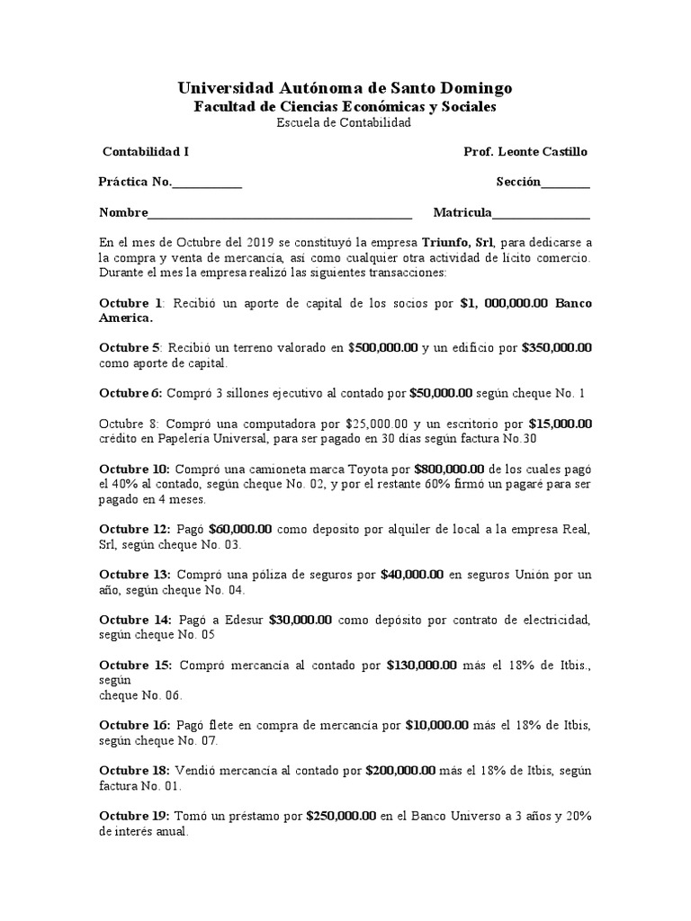 PRACTICA Empresa TRIUNFO, SRL | PDF | Servicios financieros | Economias
