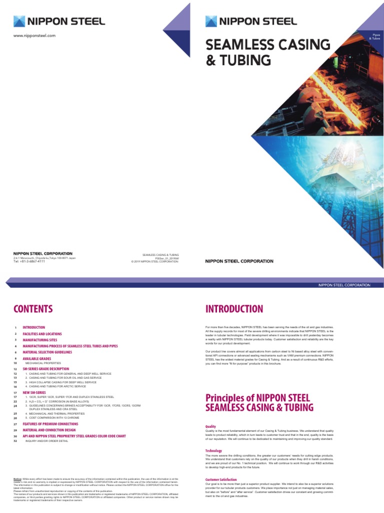 Seamless Casing and Tubing Nipponsteel Ver PDF | PDF | Pipe (Fluid ...