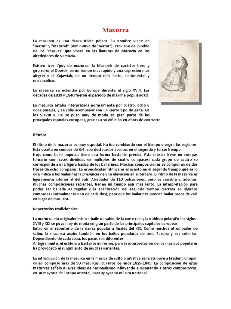 La Mazurka | PDF | Valses | Ritmo
