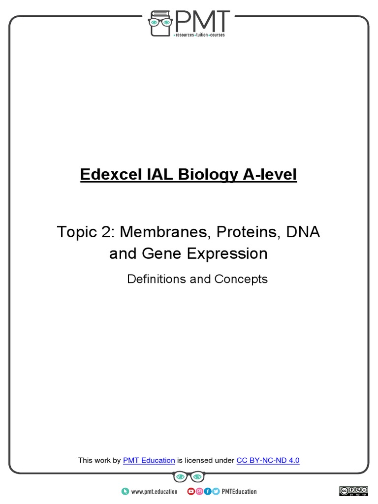 Membranes, Proteins, DNA and Gene Expression | PDF | Rna | Genetic Code