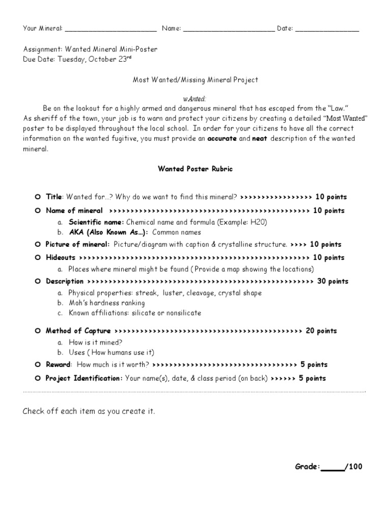 Mineral Wanted Poster Revised | PDF