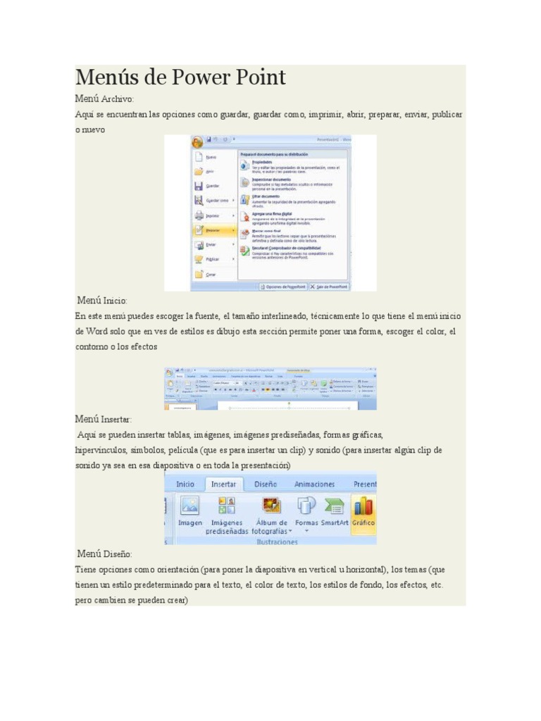 Menus Power Point | Descargar gratis PDF | Menú (Computación ...