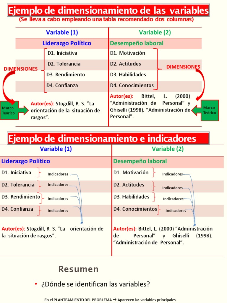 Ejemplo de Dimensionamiento de Las Variables | PDF | Liderazgo | Las ...