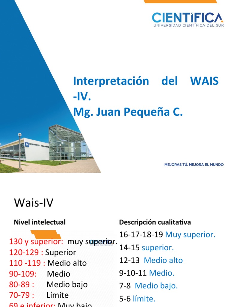 INterpretación del WAIS IV | PDF | Memoria | Neuropsicología