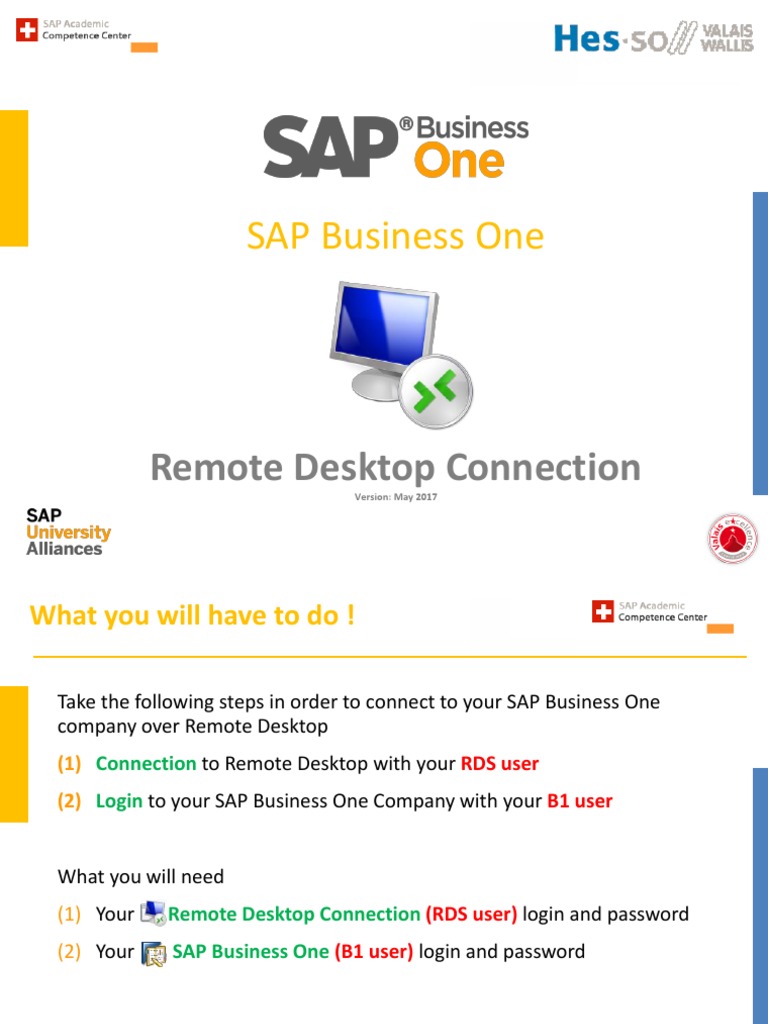 SAP Business One: Remote Desktop Connection | PDF | Remote Desktop ...