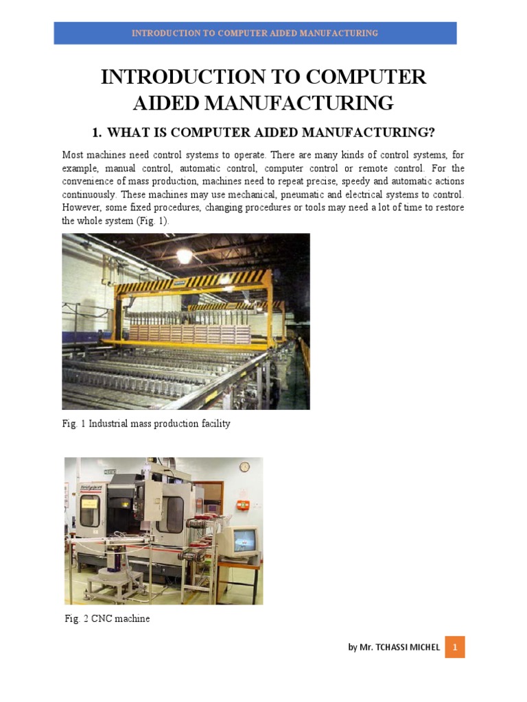 Introduction To Computer Aided Manufacturing | Download Free PDF ...