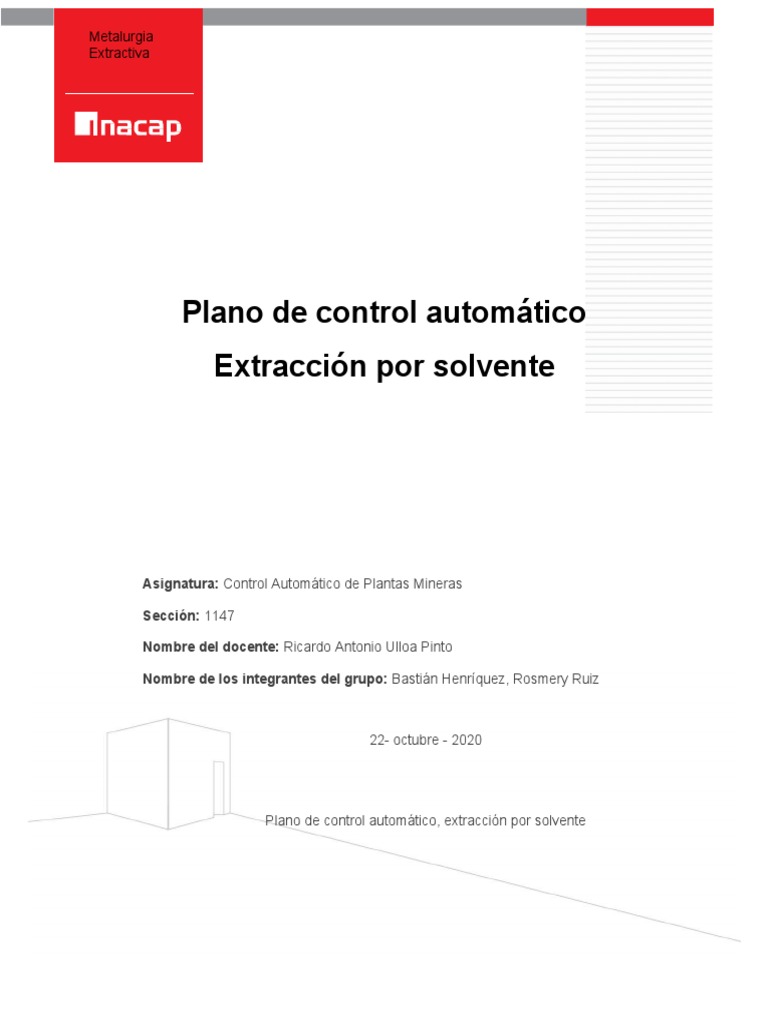 Plano de Control Automático | PDF | Cobre | Solvente