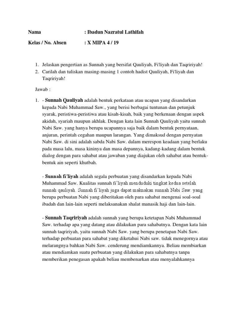 Macam Contoh Sunnah | PDF