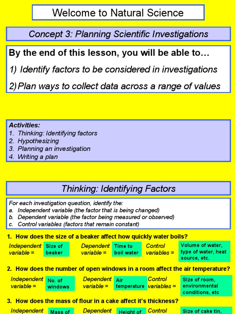 Planning Scientific Investigations | PDF | Experiment | Scientific Method