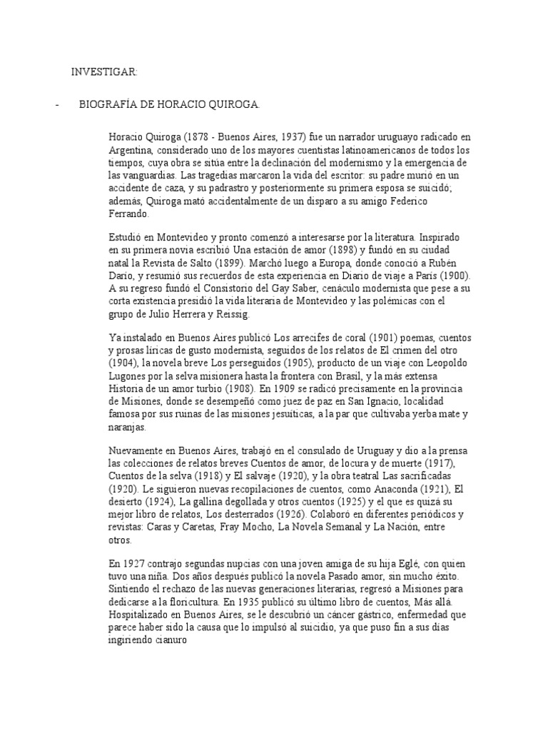 Horacio Quiroga | PDF