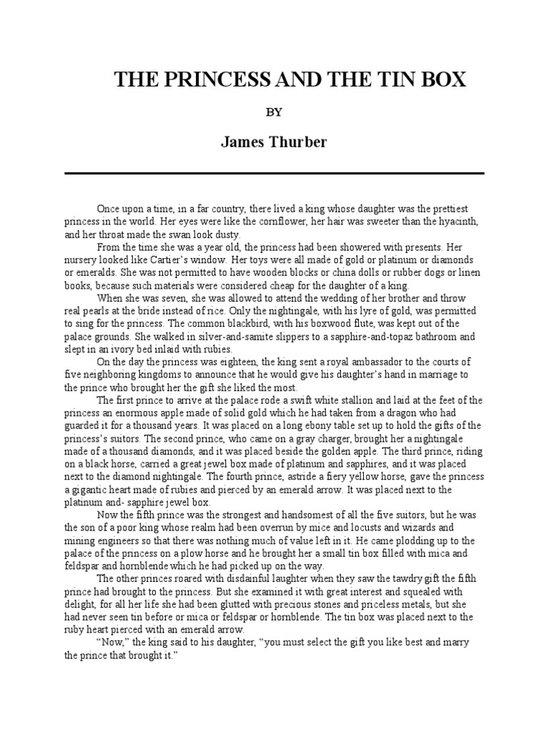 The Princess and The Tin Box: James Thurber | PDF | Gemstone | Minerals