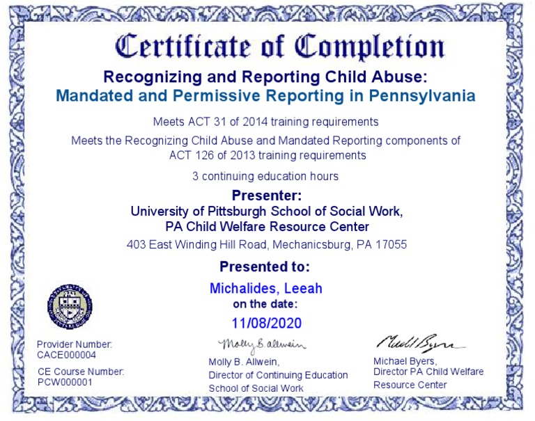 Recognizing and Reporting Child Abuse | PDF