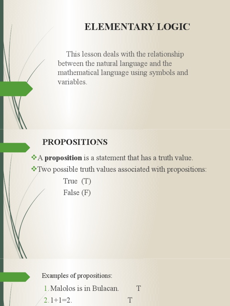 001 MMW Elementary Logic Lect | PDF | Contradiction | Syntax (Logic)