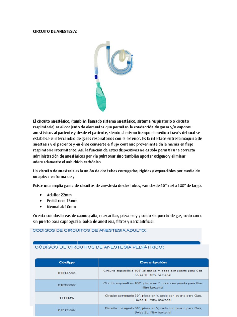 Los componentes clave del circuito de anestesia | PDF